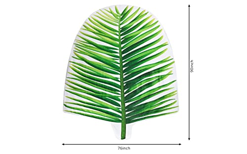 Giant Serene Palm Leaf Blanket - Large Leaf Shaped Blanket 90''x76'' Soft Plush Plant Shaped Throw Blanket Palm Leaf Blanket Shape Design Decorative for Couch Sofa Or Bed, White, Green