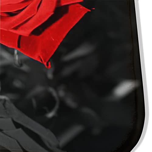 AIDOXY Large Farmhouse Rug Farmhouse Decor, Romantic Rose Black White Red Painting Abstract Mat Area Rug Home Decor Non-Slip Crystal Floor Polyester Mat 19.6x31.5inch