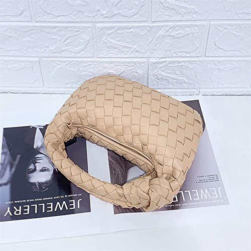 BOYIDAI Woven Bag Women Leather Tote Bag Lady Crossbody Hobo PU Handbag (Color : Khaki)