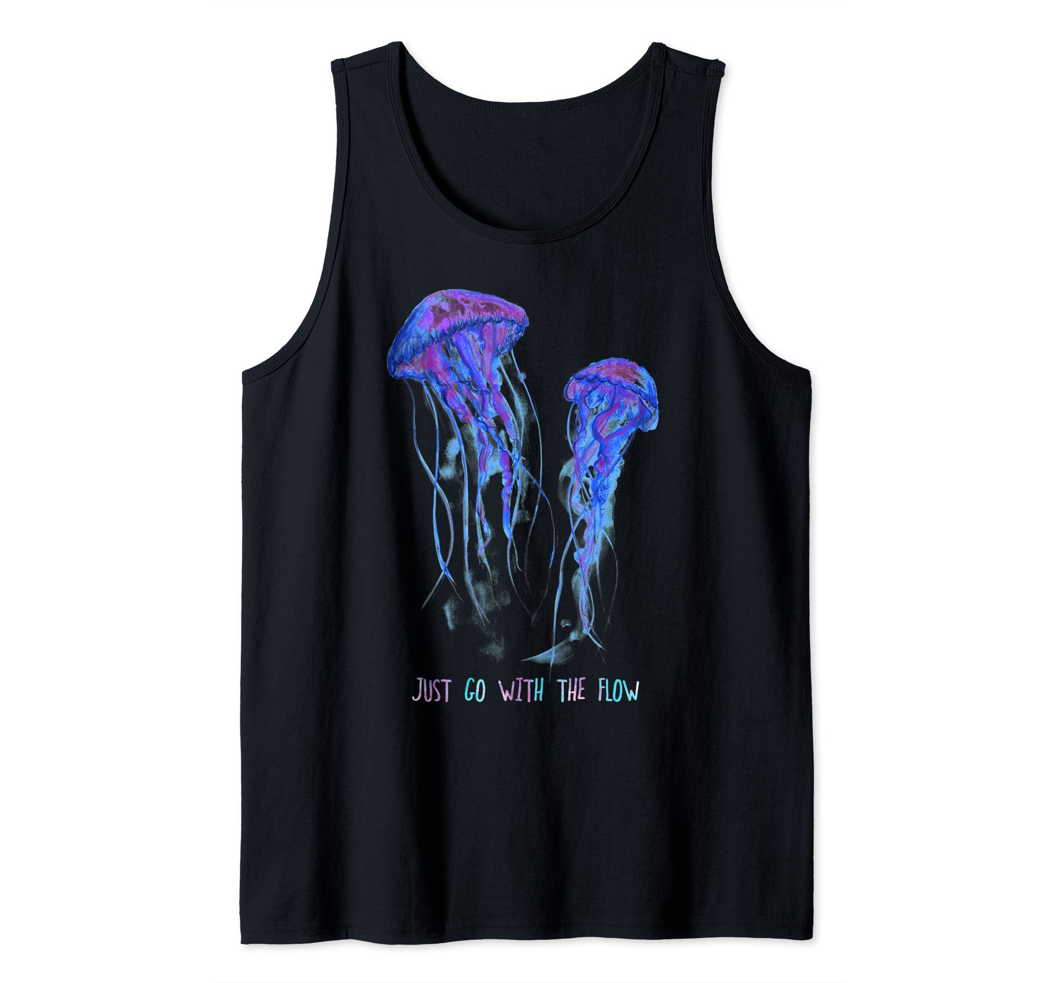 Awesome Cute UnderWater Fish Sea Just Go With Flow JellyFish Tank Top