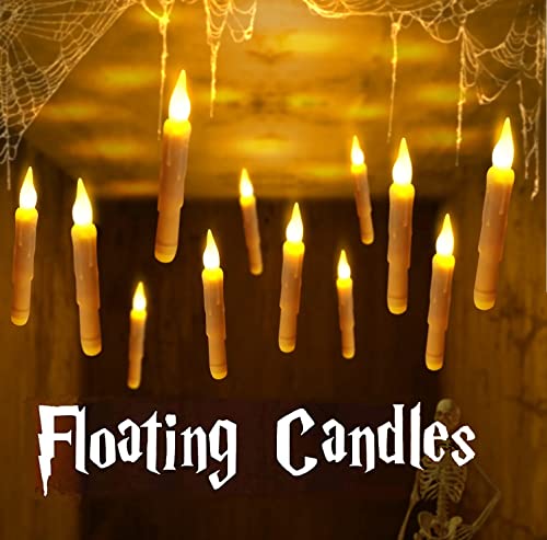 Am Bulan Magical Floating LED Candles Halloween Decoration - from The World of Witchcraft and Wizardry - 12 Floating Candles - Remote Operated
