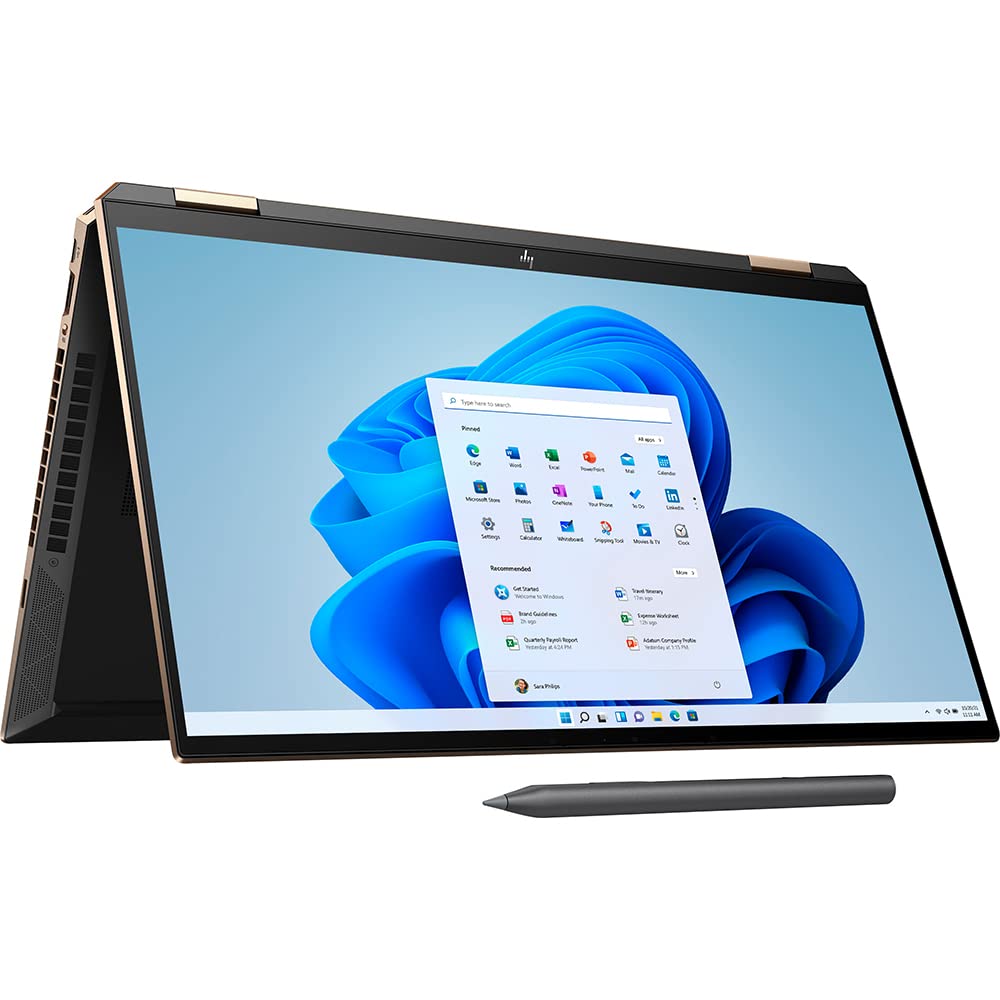 HP Spectre x360 Home & Business 2-in-1 Laptop (Intel i7-1165G7 4-Core, 16GB RAM, 512GB SSD, Intel Iris Xe, 15.6" Touch 4K Ultra HD (3840x2160), Active Pen, Fingerprint, Win 11 Home) (Renewed)
