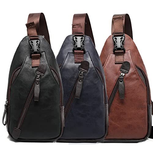 HPWRIU Women's Leather Bag New Women Chest Bag Waterproof Large Capacity Backpack Casual Womens Work Bag with Compartments