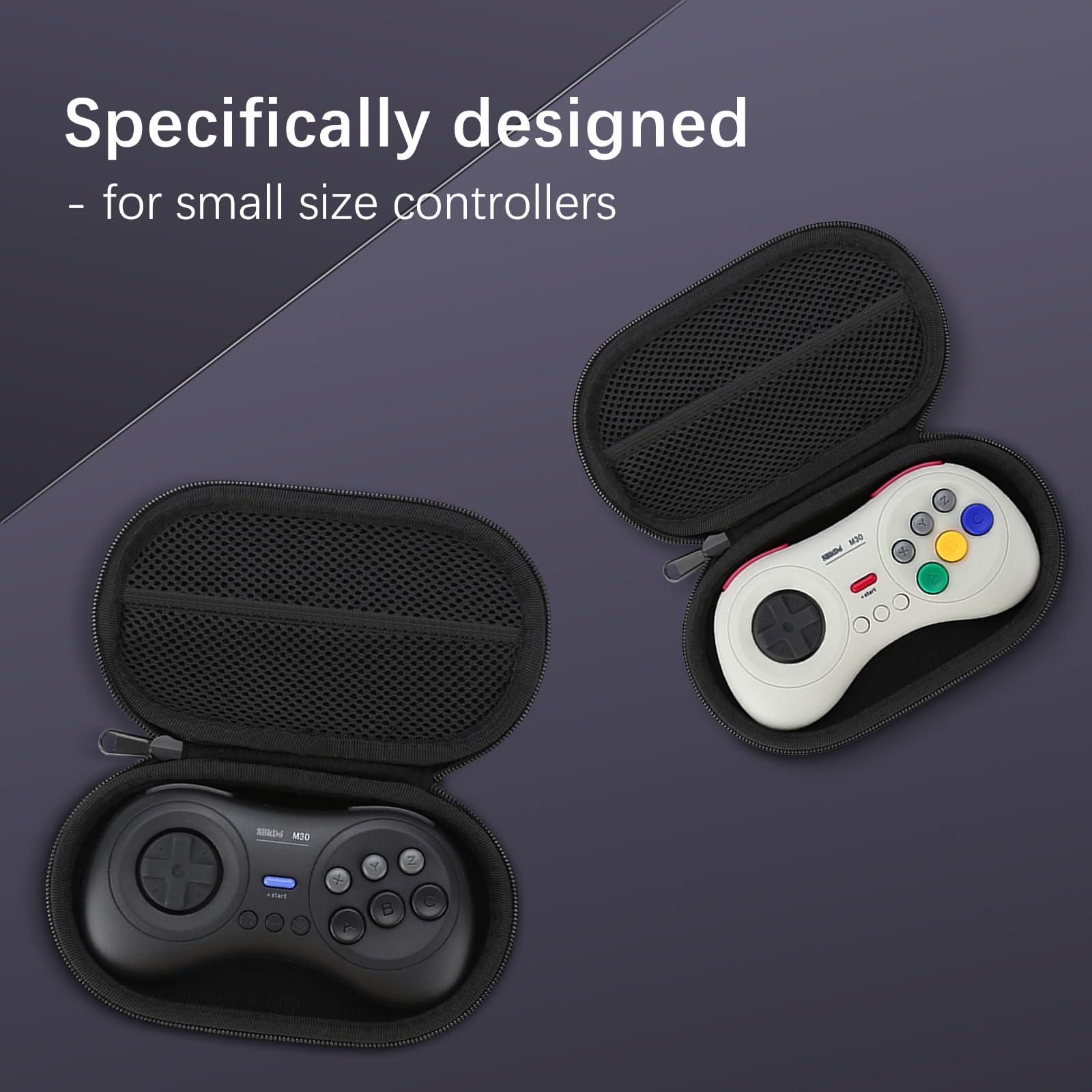 AKNES Hard Shell Controller Travel Case - Fits 8BitDo SN30 Pro, Zero 2, M30 and NEOGEO Controllers, Gulikit NS19 Series Controller, Portable & Protective Carrying Case