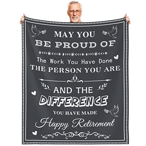 Retirement Gifts for Men 2022 - Soft Flannel Throw Blankets Best Retirement Gifts Ideas for Men Coworkers Friends Teachers Dad Grandpa Happy Retirement Gifts 50x60 Inches