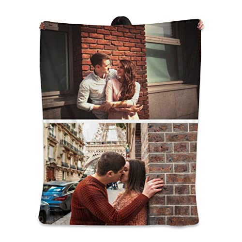 Customized Blankets with Photos Personalized Picture Collage Super Soft Throw Blanket for Family Friend Lover Birthday Christmas Wedding Gift Fits Couch Sofa Bedroom Living Room