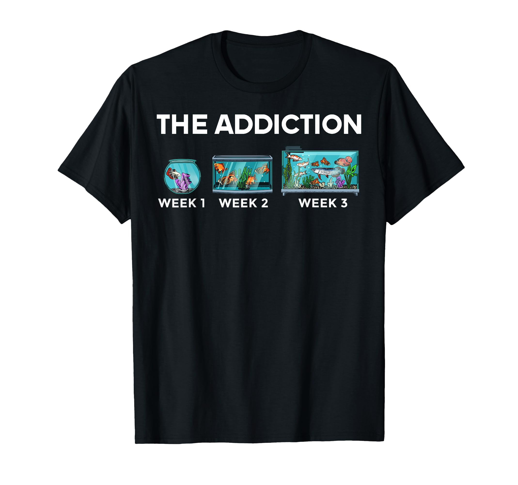 Funny Aquarium Designs For Men Women Fish Tank Fishkeeper T-Shirt