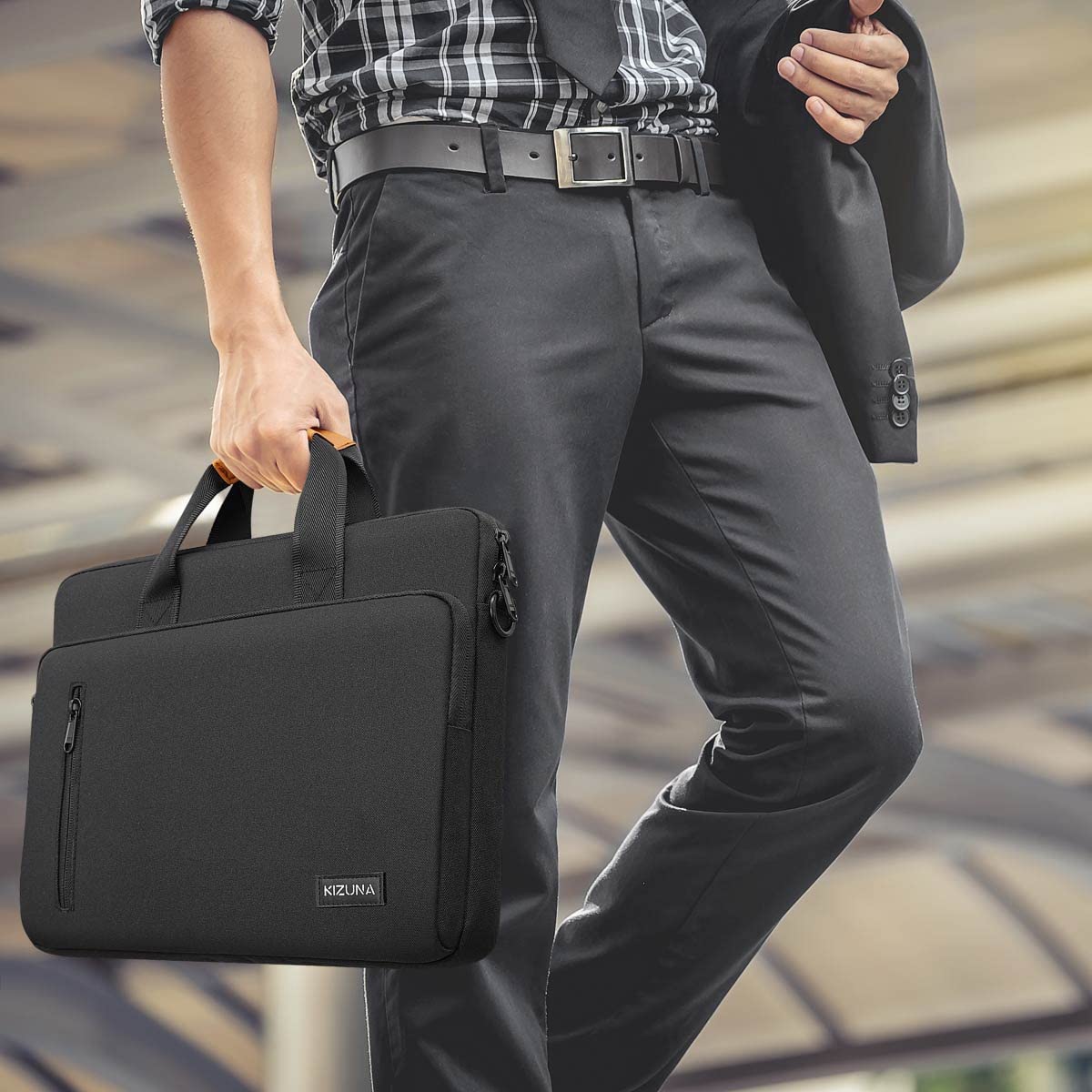 KIZUNA Laptop Bag Case 15.6 Inch Computer Shoulder Sleeve Briefcase For 16" MacBook Pro M1 M2 M3/16 Lenovo IdeaPad Flex 5i/Thinkbook 16+ /15" IdeaPad Gaming 3i/Slim 3i /Dell XPS 15,Black