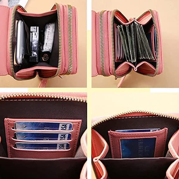 VYOFLA Anti-theft Leather Bag - RFID Blocking PU Leather Crossbody Bag for Women - Small Cell Phone Purse Shoulder Handbag (F)