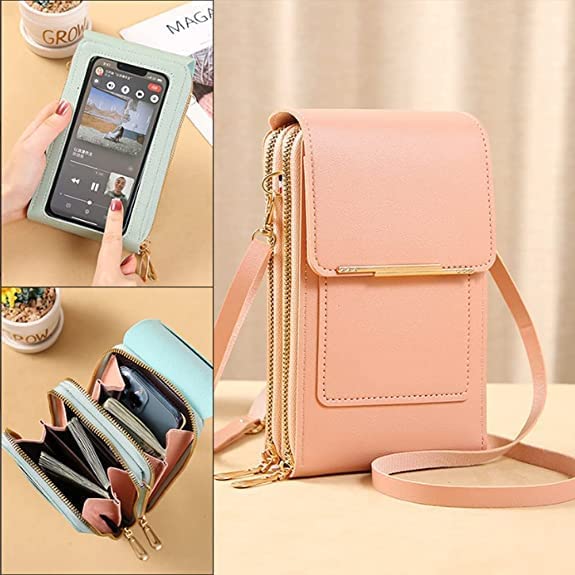 VYOFLA Anti-theft Leather Bag - RFID Blocking PU Leather Crossbody Bag for Women - Small Cell Phone Purse Shoulder Handbag (F)
