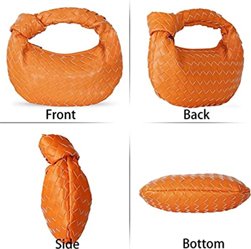 HDHTB Woven Handbag for Women Soft PU Leather Knoted Woven Shoulder Bag Fashion Designer Ladies Hobo Bag (green)