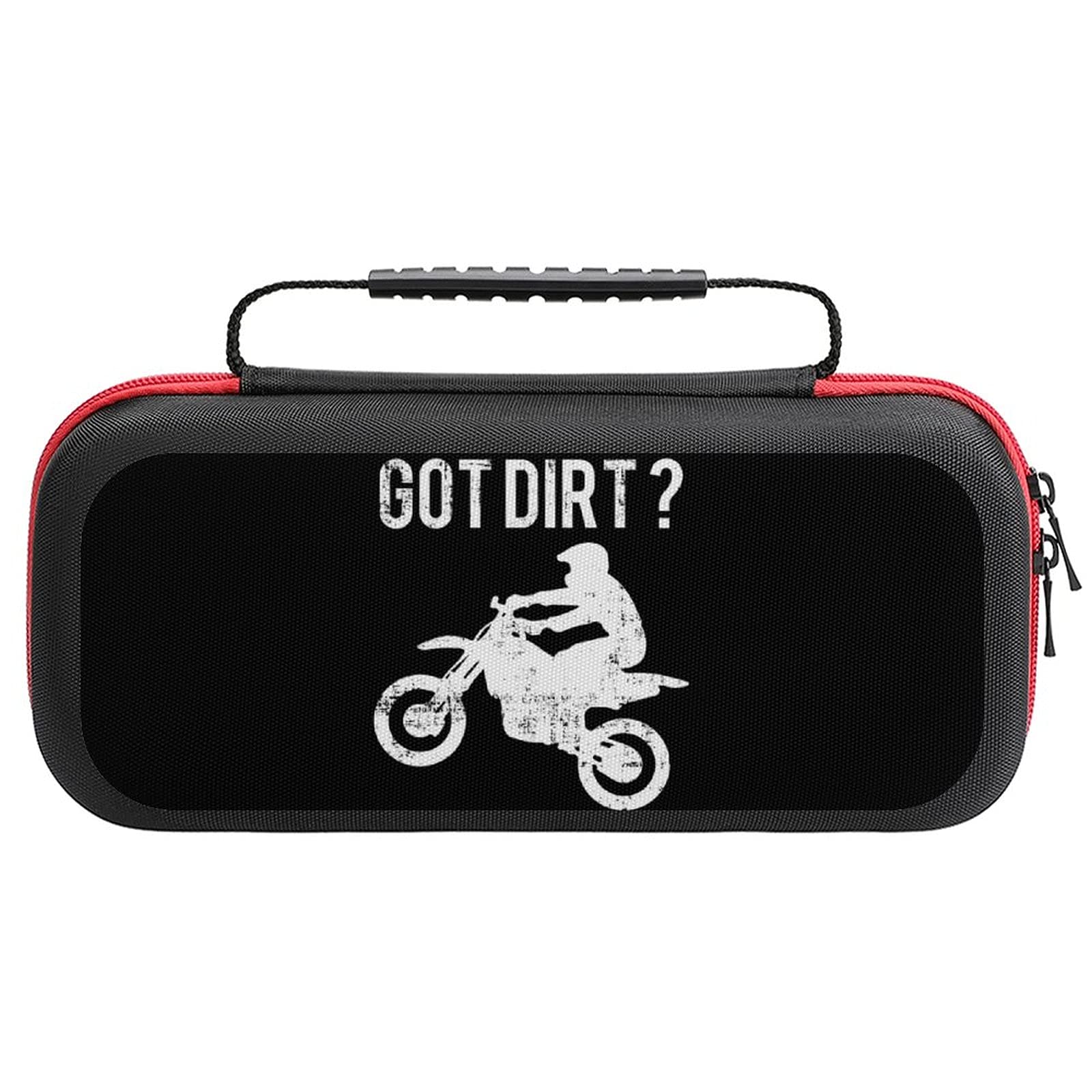 FunnyStar Got Dirt Bike Carrying Storage Cases for Nintendo Switch Protective Portable Hard Shell Pouch Carrying Travel Game Bag, White, One size