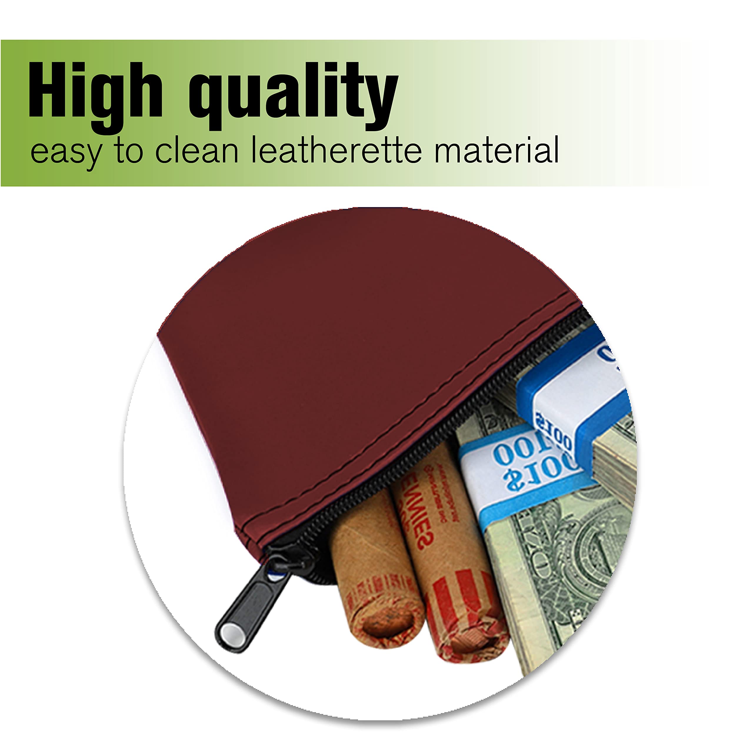 Burgundy Expanded Vinyl Reusable Deposit Bag - 11W x 6H