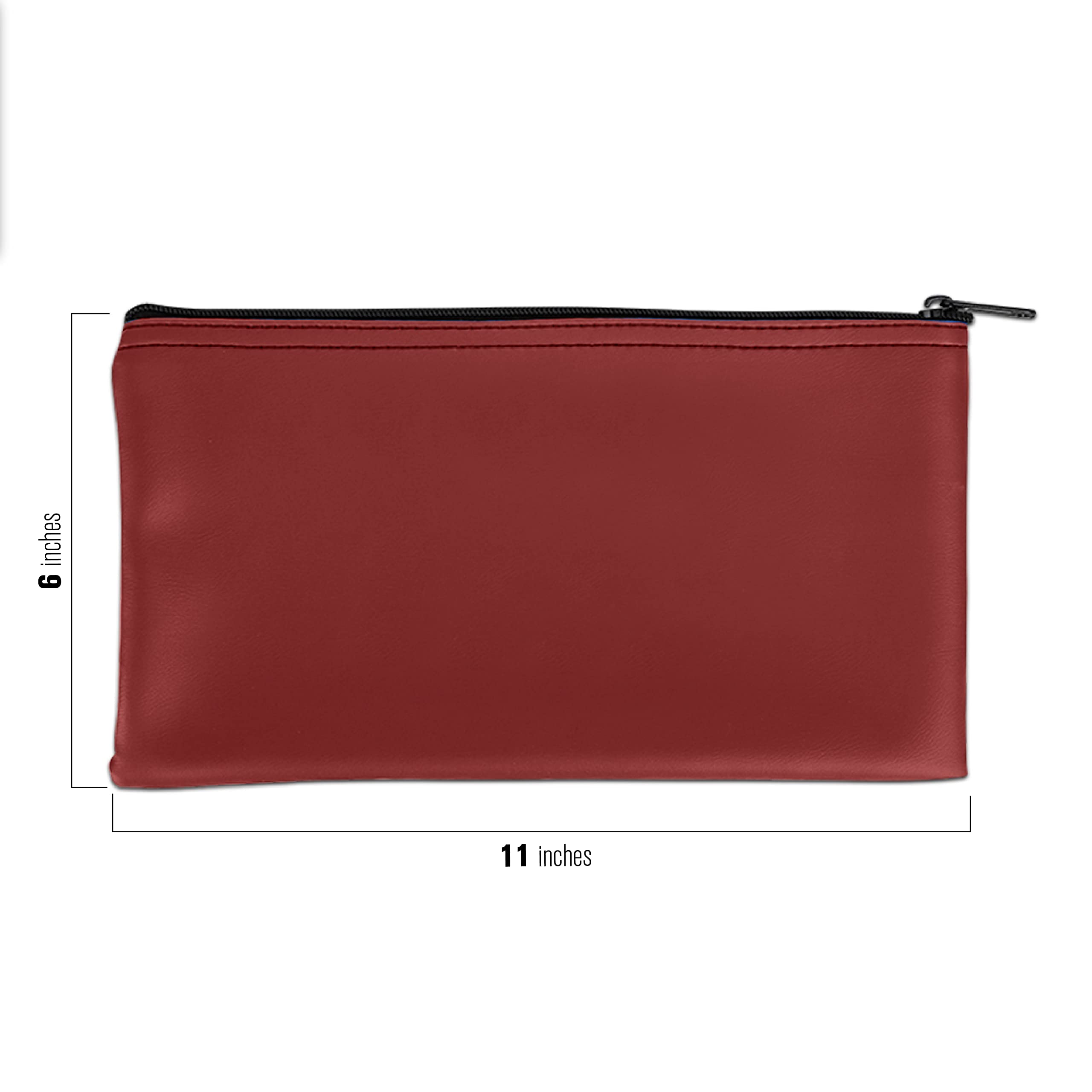 Burgundy Expanded Vinyl Reusable Deposit Bag - 11W x 6H