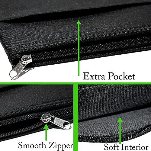 Book Sack Book Sleeve with Zipper – Book Protector. Paperback/Hardcover Book Carrying Case (Black Large)
