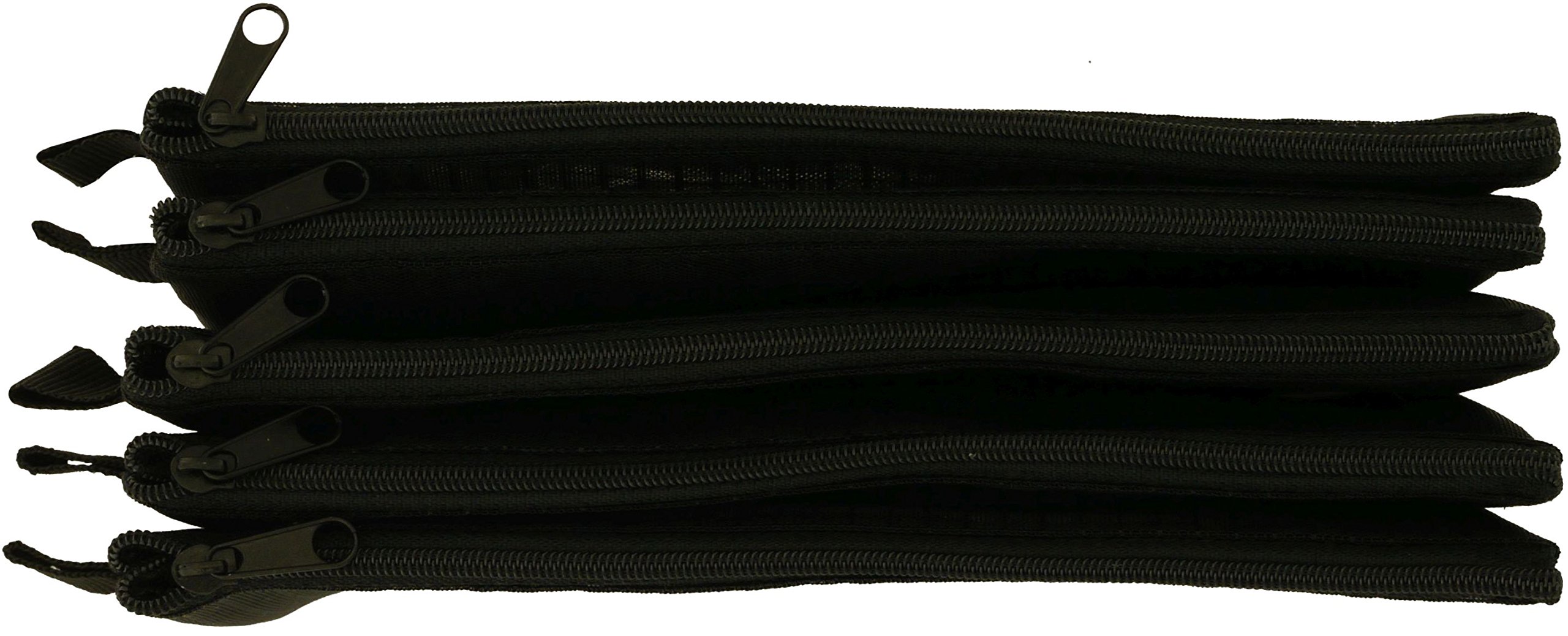 Mesh Bag With Zipper, Set Of 5, Organize Supplies, Cosmetics, Travel Accessories (6x8, Black)