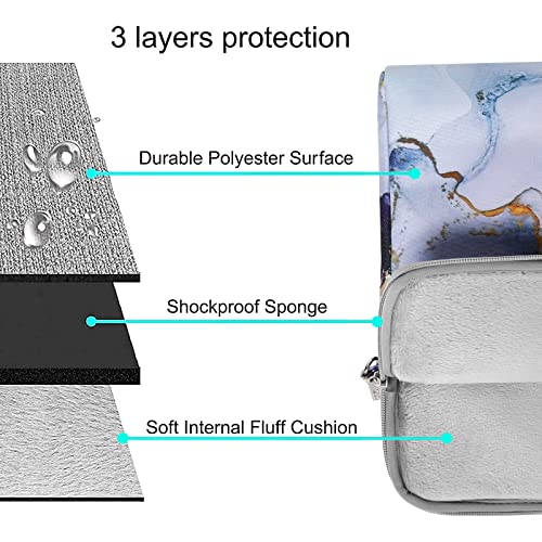 MOSISO Laptop Shoulder Bag Compatible with MacBook Air 15 inch M2 A2941 2023/Pro 16 2023-2019 M2 A2780 M1 A2485 A2141/Pro 15 A1398,15-15.6 inch Notebook, Briefcase Sleeve with Belt Marble MO-MBH348