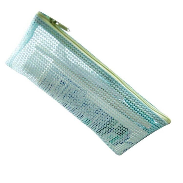 Happyupcity 2PCS Creen Mesh Nylon Storage Bag with Zipper Small Makeup Bag Toothbrush Toothpaste Cosmetic Tools Holder Portable Reusable Pocket for Travel Vacation Business Trip ColorRandom