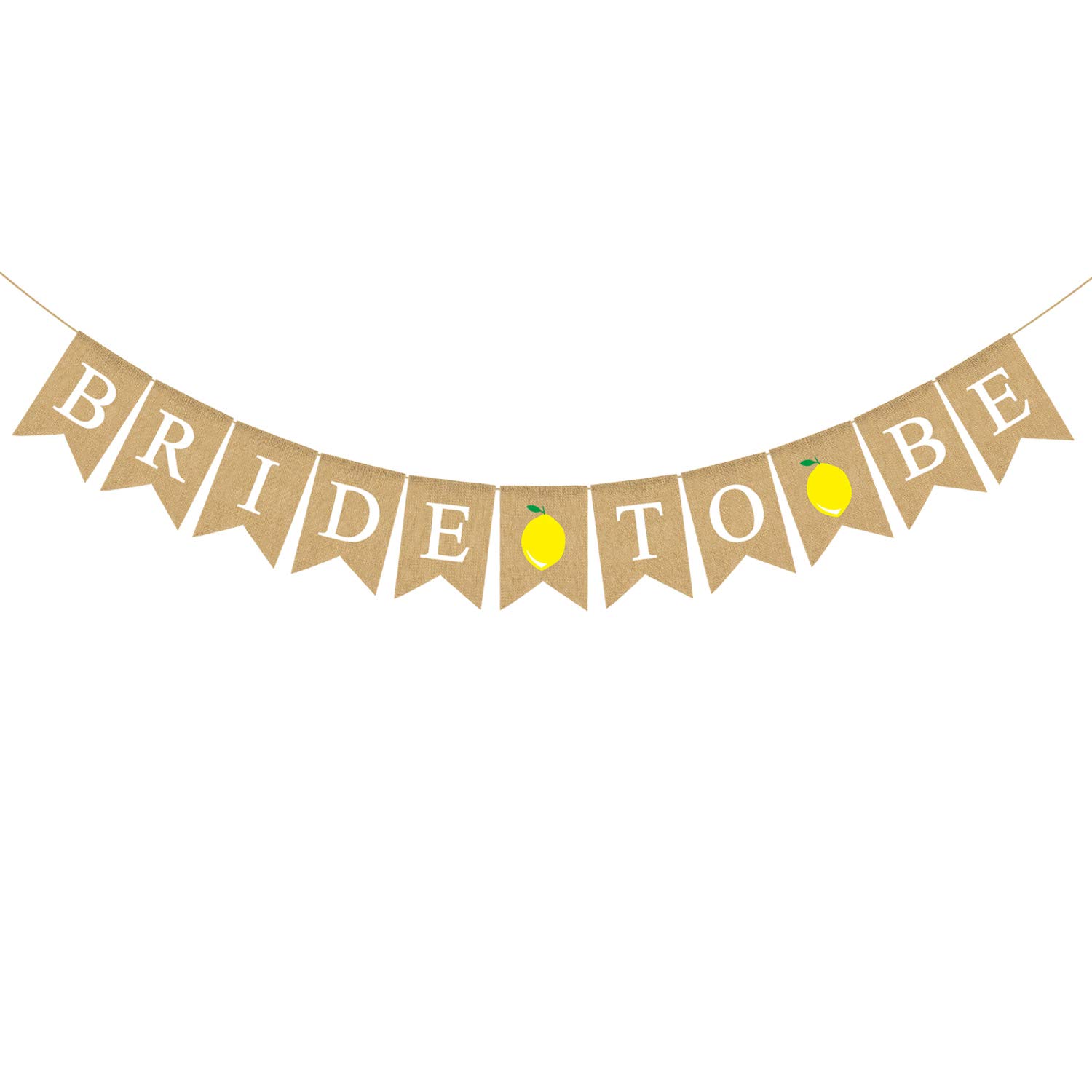 Rainlemon Bride to Be Banner Jute Burlap Lemon Bridal Shower Lemonade Party Decoration