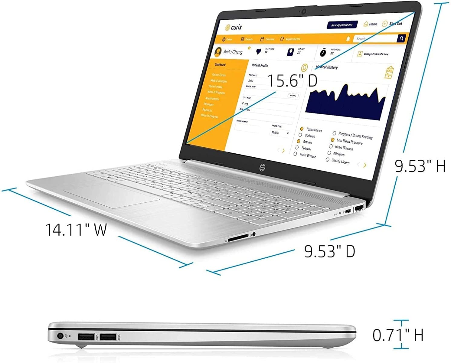 HP 15.6" HD Intel 10th Gen i3-1005G1 3.4GHz 8GB RAM 256GB SSD Win 10 Laptop