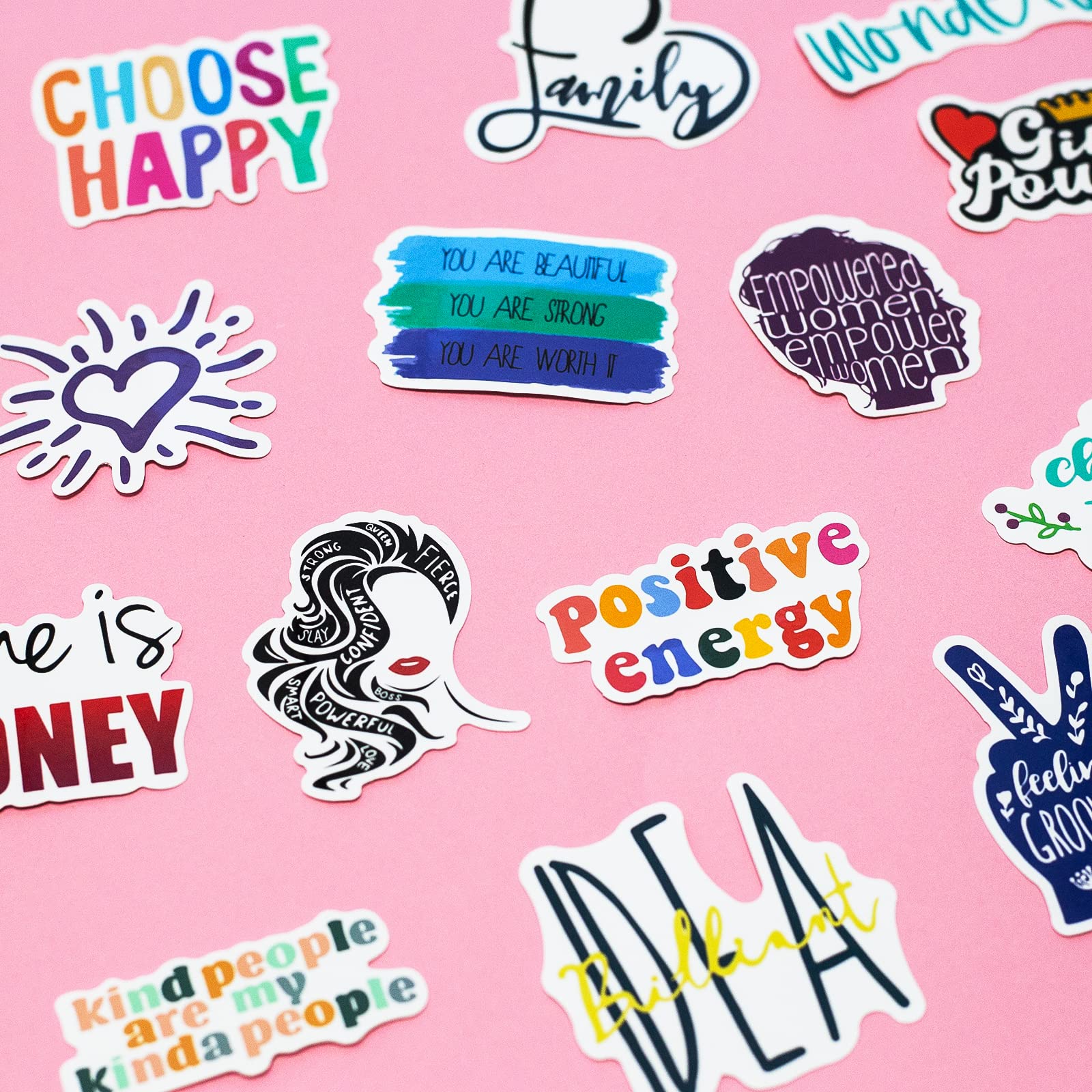100 PCS Inspirational Quote Stickers,Motivational Stickers for Adults Teachers,Inspirational Stickers for Vision Board Journaling Scrapbooking,Positive Affirmation Stickers for Water Bottles