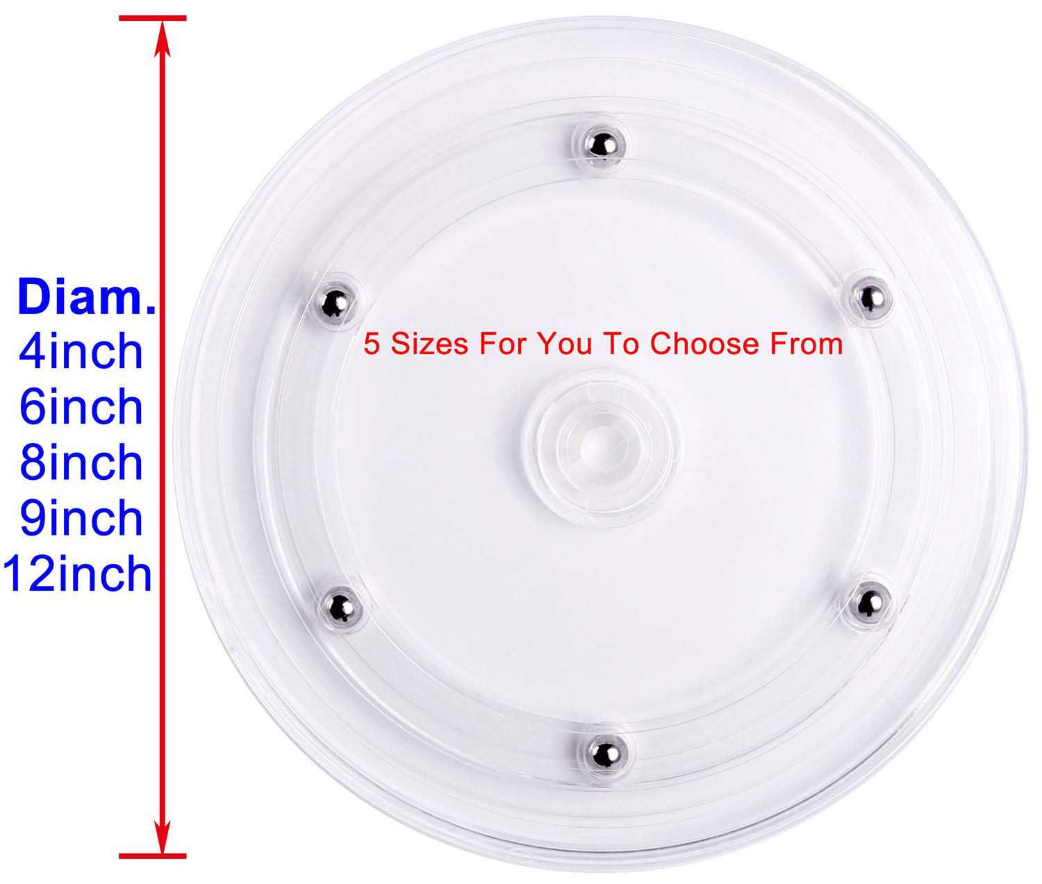 Rotating Lazy Susan Turntable Kitchen Base Organizer Turn Dining Table Round Spice Rack Rolling Display Rack Rotary Bearing Swivel Plate for Cake Kitchen Pantry Decor (9 inch)