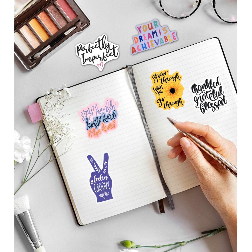 100 PCS Inspirational Quote Stickers,Motivational Stickers for Adults Teachers,Inspirational Stickers for Vision Board Journaling Scrapbooking,Positive Affirmation Stickers for Water Bottles