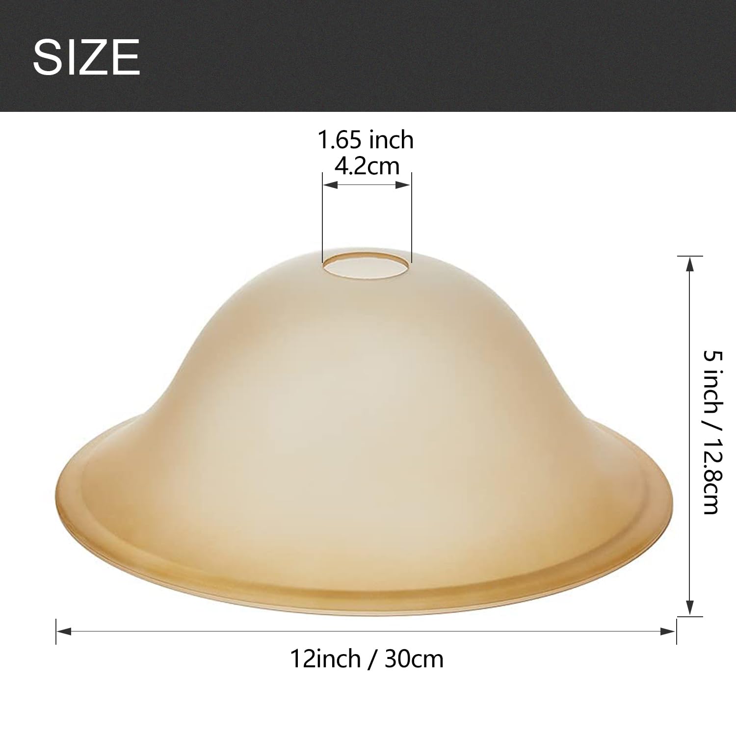 Antique Glass Lamp Shade for Floor lamp, Alabaster Torchiere Lamp Shade Replacement, Floor Lamp Replacement Parts (Antique, 12'')