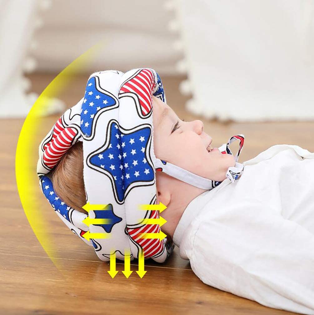 Baby Safety Helmet, Toddler Walking Helmet for Crawling, Baby Bumper Head Protector, Kids Anti-Fall Safety Cap Cushion Breathable for Baby Learning to Walk (Blue)