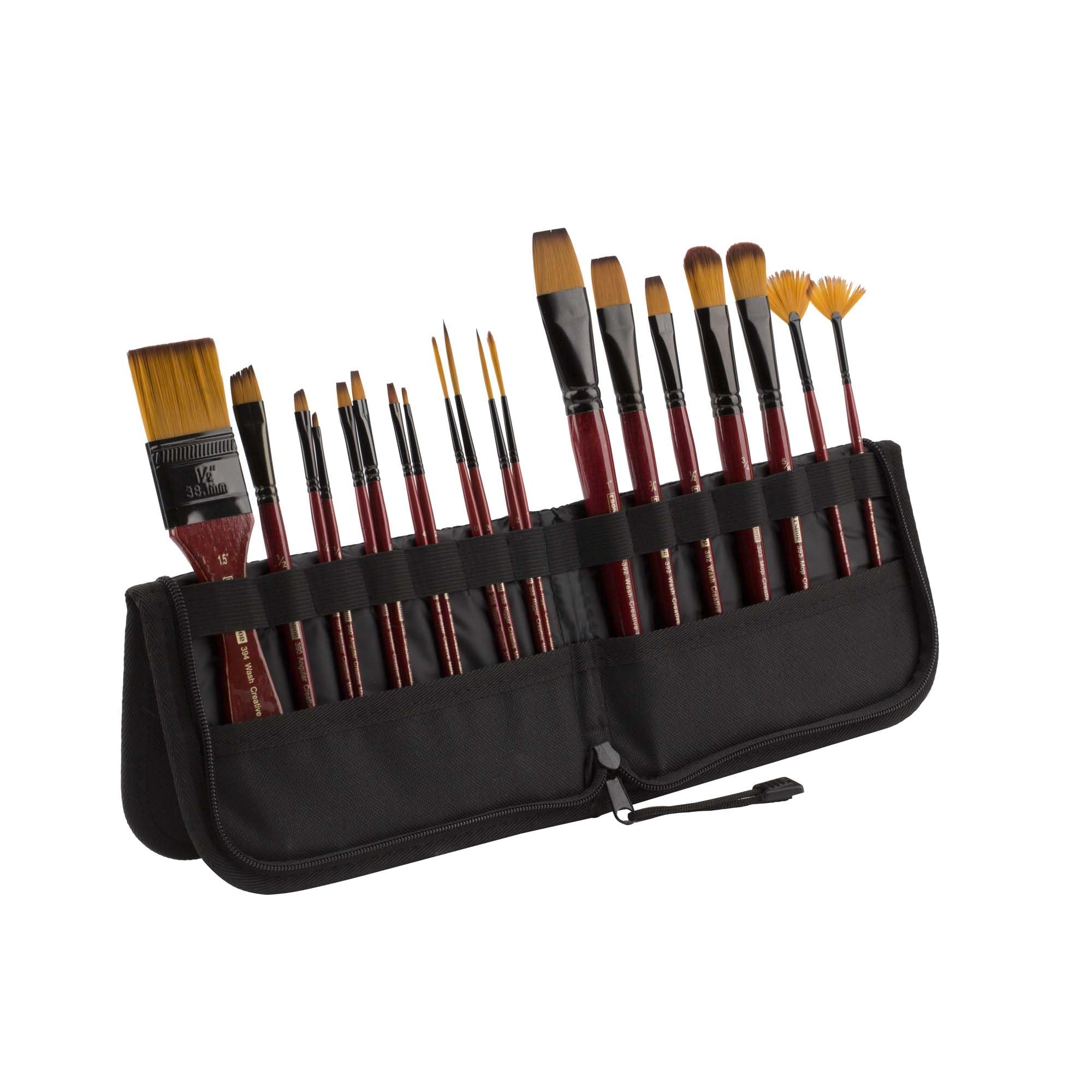 Creative Mark Folding Short Handle Paintbrush Storage Easel & Traveling Case - Artist Paintbrush Carrying Case & Artist Easel for Short Handle Paintbrushes Up to 9" Long - [Short Handle Easel & Case]