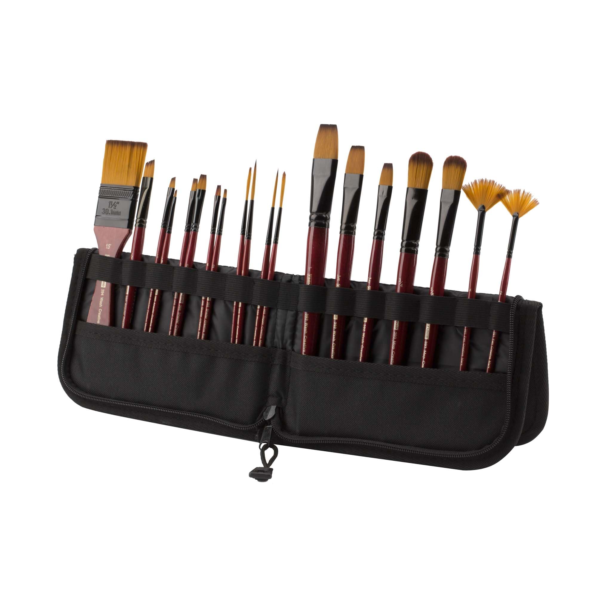 Creative Mark Folding Short Handle Paintbrush Storage Easel & Traveling Case - Artist Paintbrush Carrying Case & Artist Easel for Short Handle Paintbrushes Up to 9" Long - [Short Handle Easel & Case]