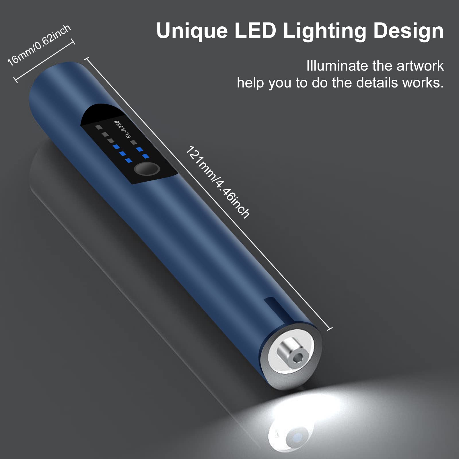Engraving Pen with LED Light,USB Rechargeable Engraver Pen with 35bits,Mini Electric Engraving Machines Etching Pen Cordless Handheld Etcher Engraver Tool for DIY Jewelry Metal Wood Stone Glass (Blue)