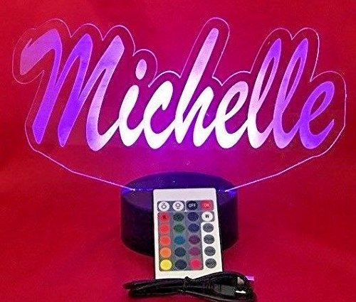 Name Light Up Lamp Any Name Shape Lamp LED Personalized Create Your Own Name In Script Cursive Table Lamp LED, Our Newest Feature - It's WOW, With Remote 16 Color Options, Dimmer, Free Engraving
