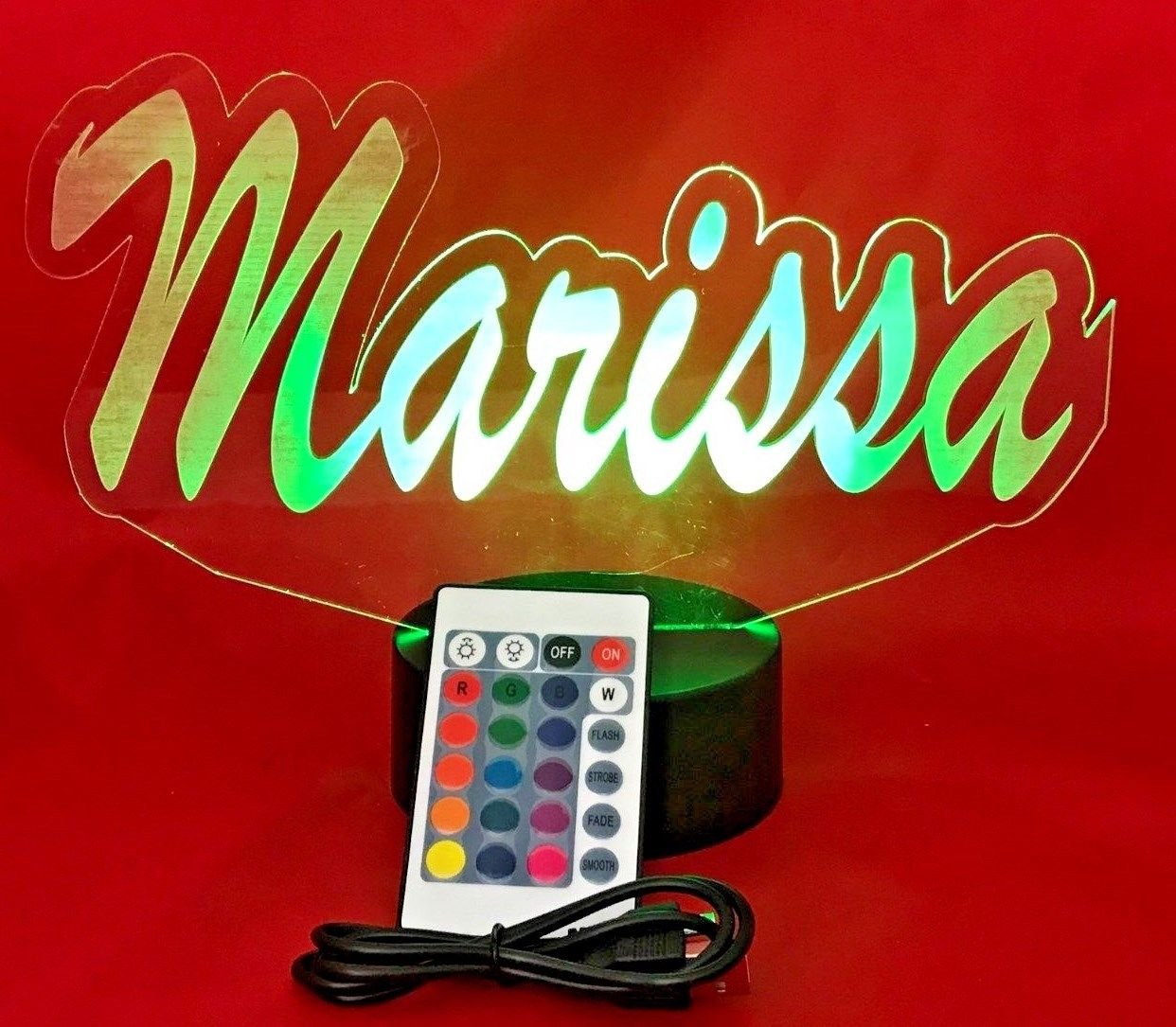 Name Light Up Lamp Any Name Shape Lamp LED Personalized Create Your Own Name In Script Cursive Table Lamp LED, Our Newest Feature - It's WOW, With Remote 16 Color Options, Dimmer, Free Engraving