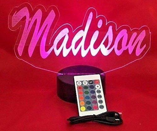 Name Light Up Lamp Any Name Shape Lamp LED Personalized Create Your Own Name In Script Cursive Table Lamp LED, Our Newest Feature - It's WOW, With Remote 16 Color Options, Dimmer, Free Engraving