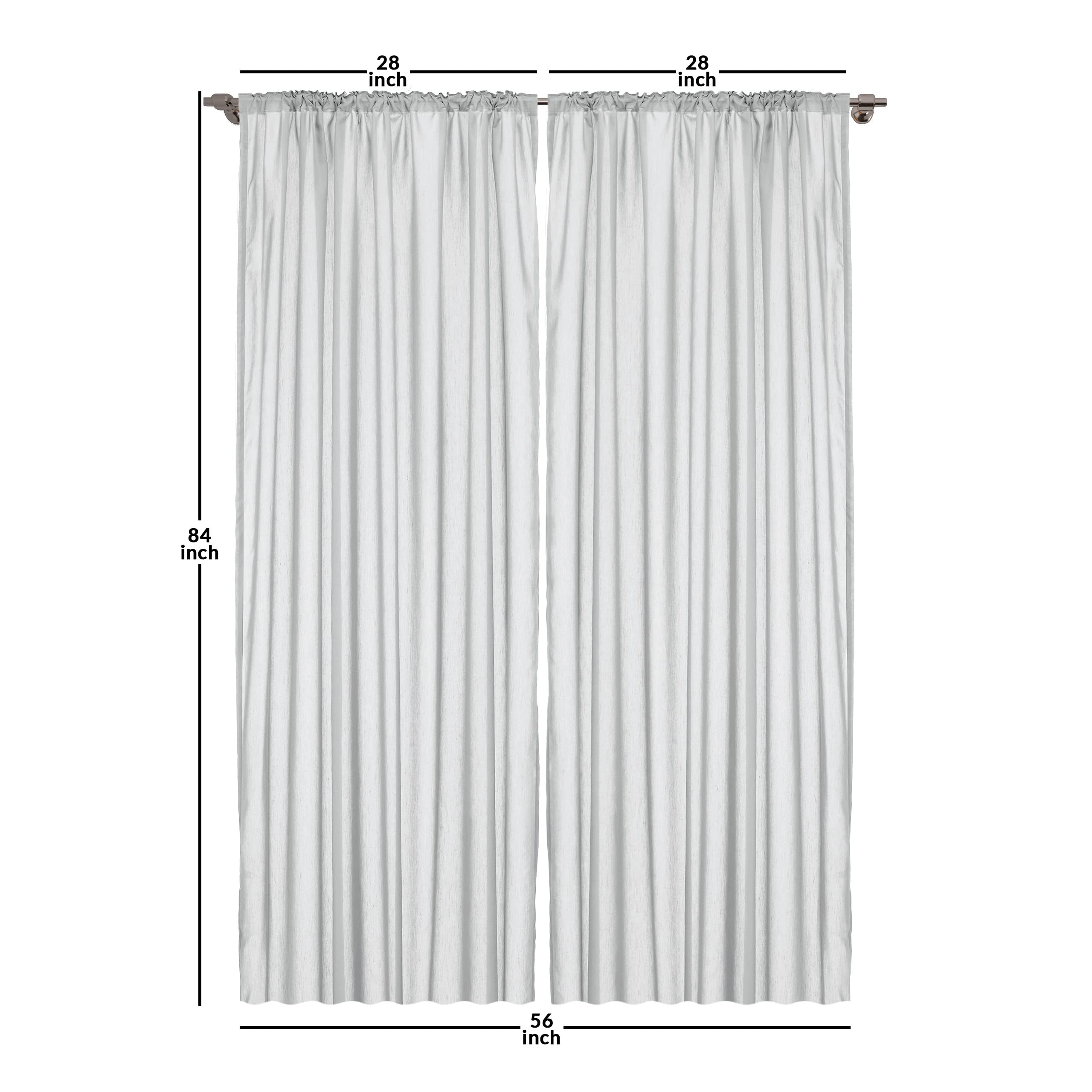Ambesonne Pinstripe Window Curtains, Monochrome Black and White Design White Thin Uneven Lines on Dark Backdrop, Lightweight Decor 2-Panel Set with Rod Pocket, Pair of - 28" x 84", Black White