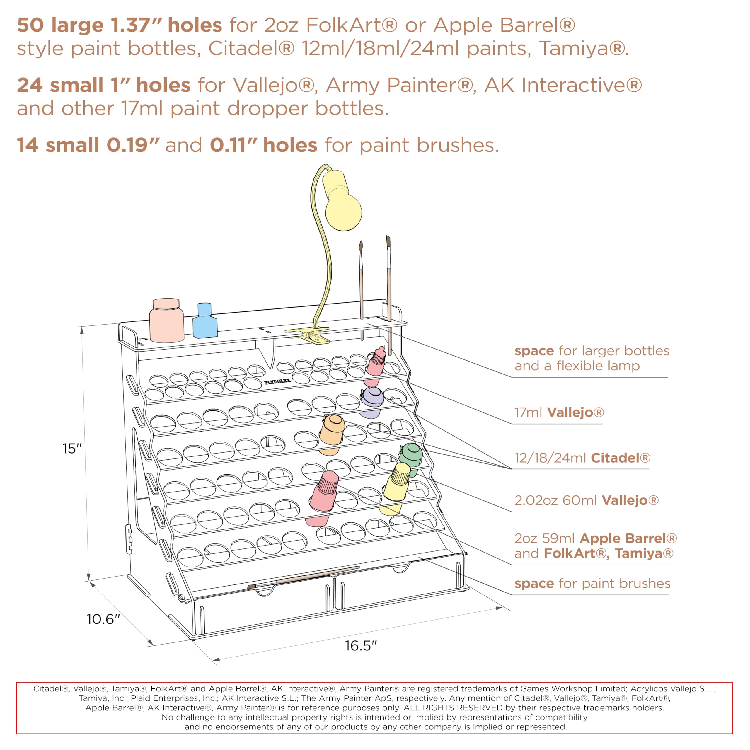 1 Modular + 2 Corner Paint Rack Organizer