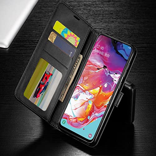 STARSHOP Moto G Pure Phone Case, Motorola G Pure Case, with [Tempered Glass Screen Protector Included] PU Leather Wallet Shockproof Phone Cover Kickstand with Pocket Card Slots Magnet Closure -Dark