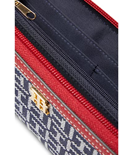 Tommy Hilfiger Liv II Zip Around Wallet Square Monogram Jacquard Navy/White One Size