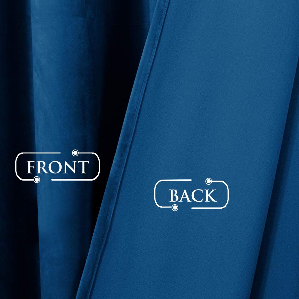 StangH Velvet Curtain 108 inches Long - Thick Soft Blackout Velvet Fabric Large Window Panel Drapes High Ceiling Wall Backdrop Panel for Living Room, Royal Blue, 100 by 108 inches Long, 1 Piece