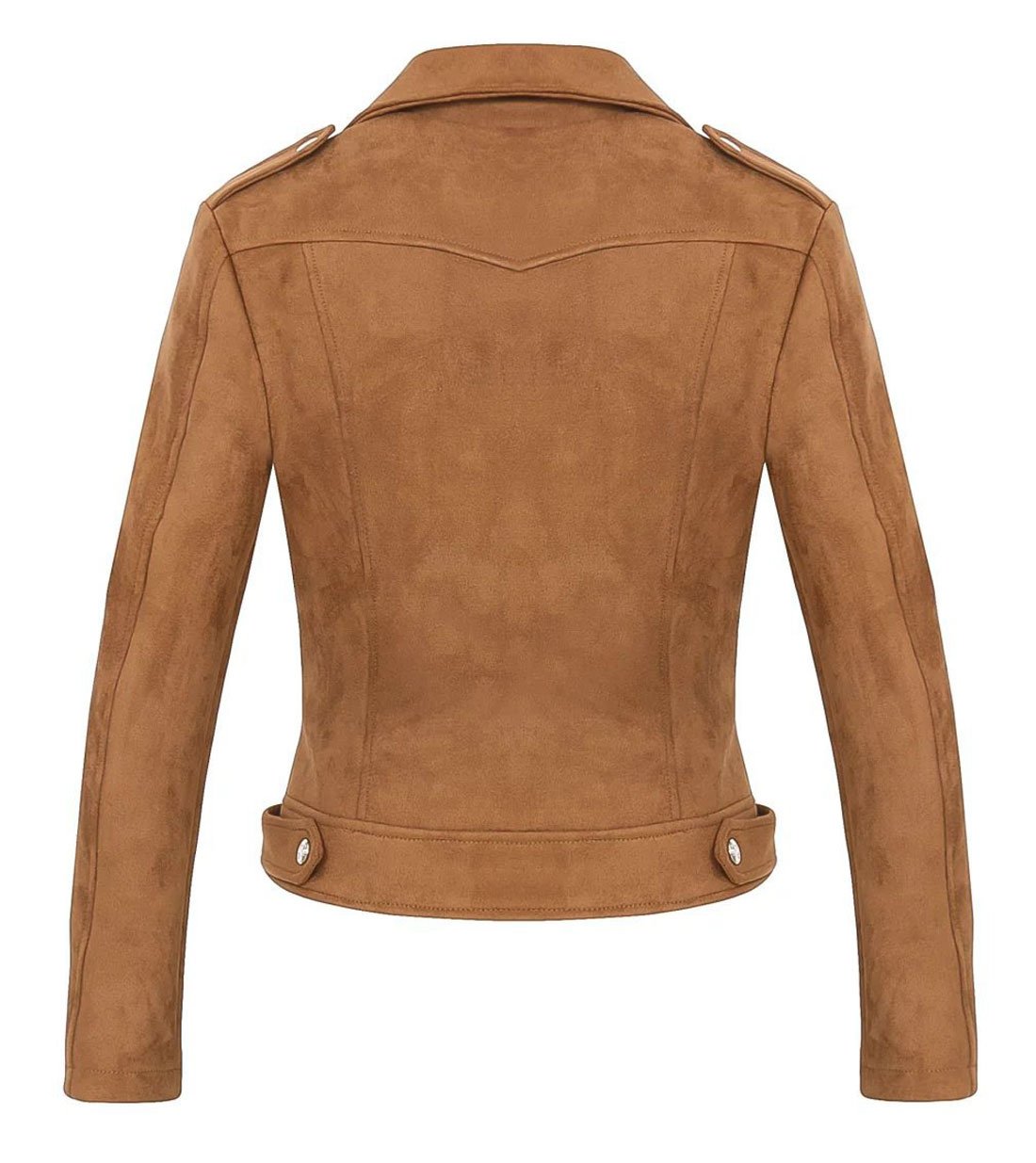 CHARTOU Women's Fall 2023 Fashion Faux Suede Leather Casual Moto Biker Jacket Coats (Medium, Coffee)