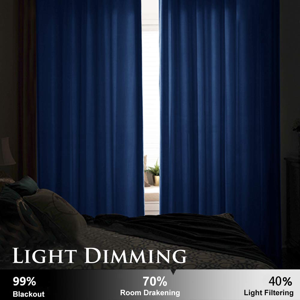 StangH Velvet Curtain 108 inches Long - Thick Soft Blackout Velvet Fabric Large Window Panel Drapes High Ceiling Wall Backdrop Panel for Living Room, Royal Blue, 100 by 108 inches Long, 1 Piece