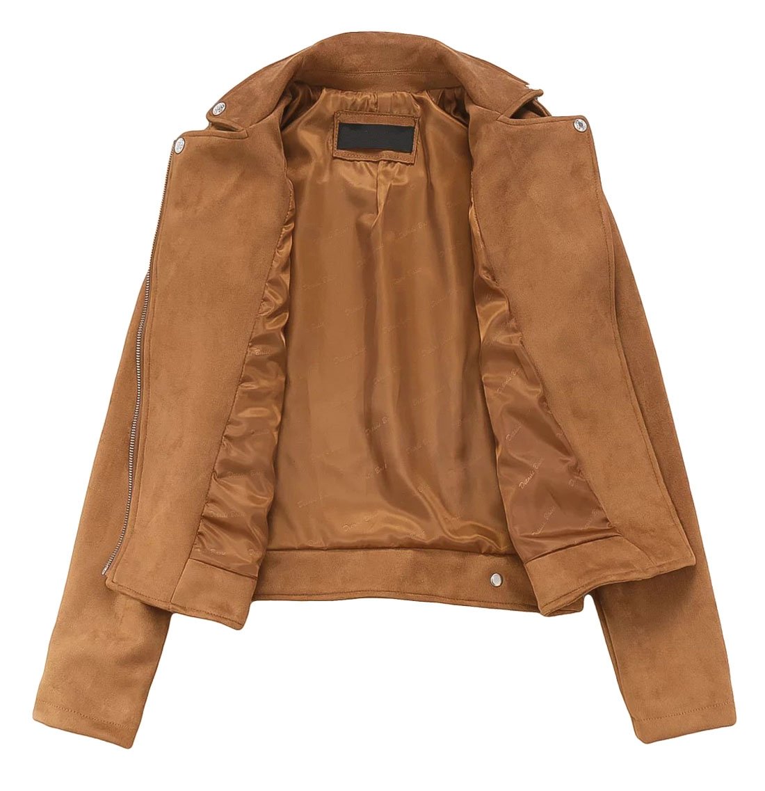 CHARTOU Women's Fall 2023 Fashion Faux Suede Leather Casual Moto Biker Jacket Coats (Medium, Coffee)