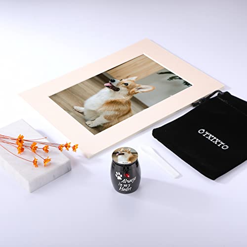 OTXIXTO Custom Mini Keepsake Urns for Human Ashes Customized Photo Symbol Birthstone Small Urns Stainless Steel Decorative Black Urns Cremation Holder Pet Ash Containers