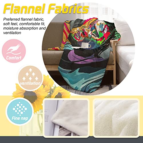 Blanket Rod Psychedelic Wave Ultra-Soft 30x40 Inch Flannel Blanket Throw Fuzzy Fleece Super Plush Soft Warm for Napping Couch Sofa Bed Chair Living Room