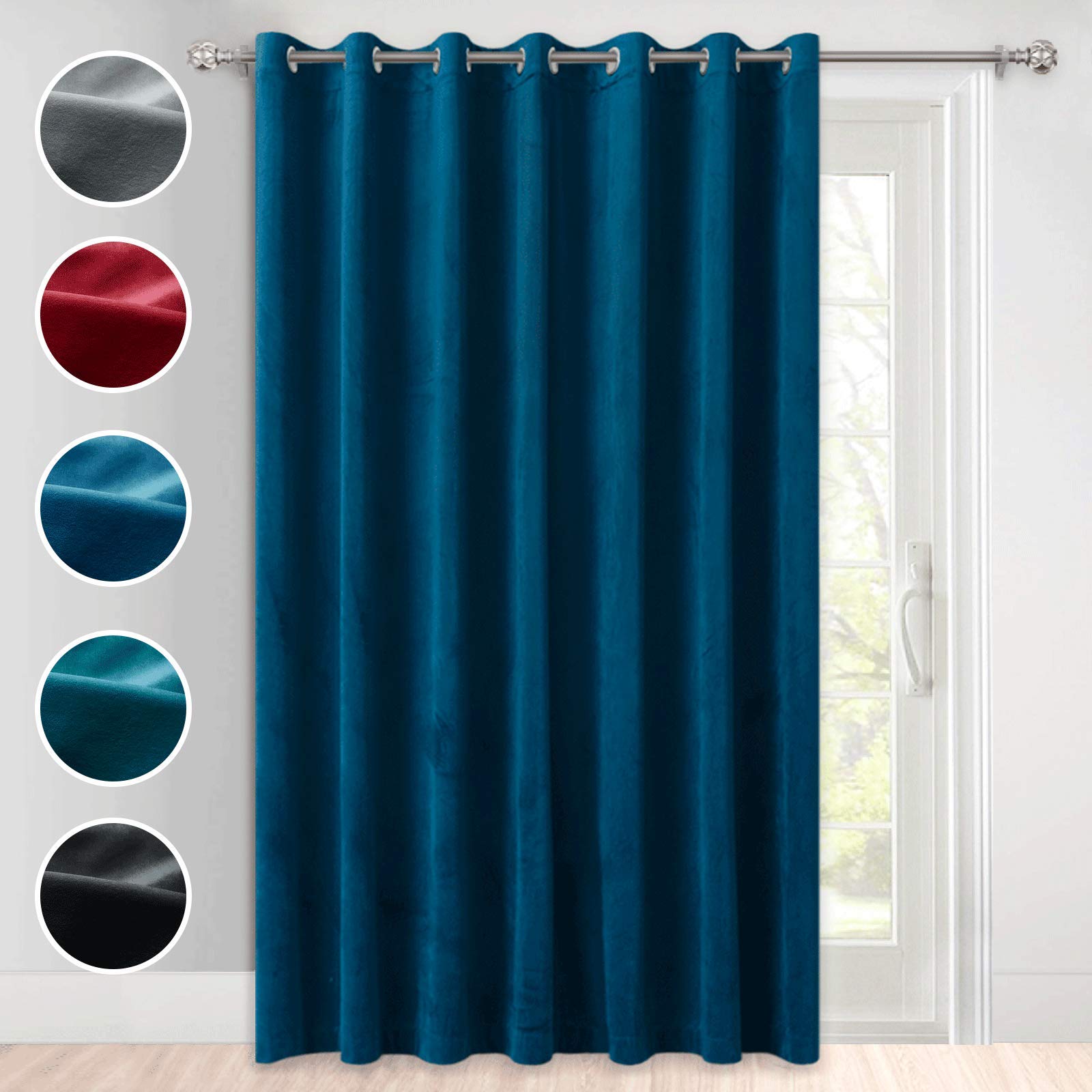 StangH Velvet Curtain 108 inches Long - Thick Soft Blackout Velvet Fabric Large Window Panel Drapes High Ceiling Wall Backdrop Panel for Living Room, Royal Blue, 100 by 108 inches Long, 1 Piece