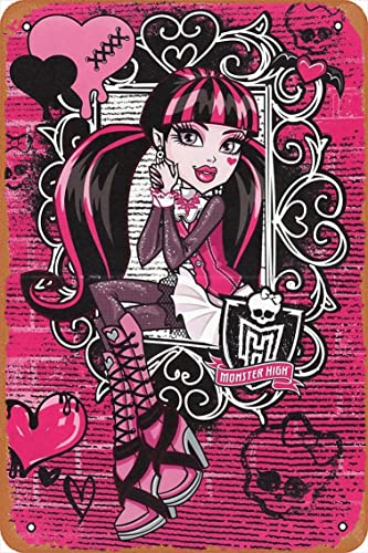 Yzixulet MonsterHigh collage Poster Metal Sign Retro Home Decorative Vintage Tin Sign 12 x 8 Inch
