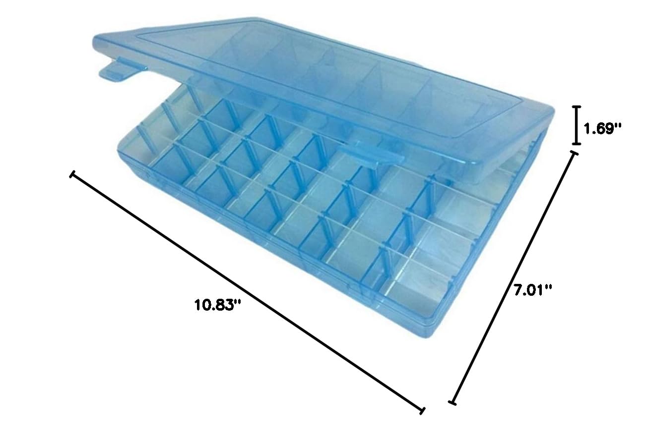 36 Grids Plastic Organizer Box with Adjustable Dividers, Blue Bead Sorter Container Organizer Box Container Case for Storage Crafts