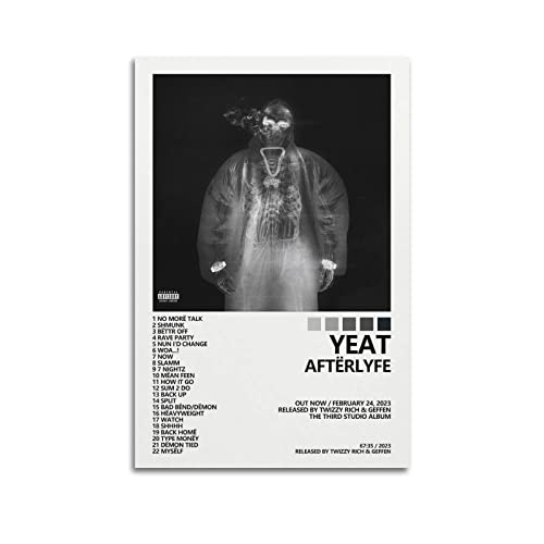 chunfen Yeat Poster Afterlyfe Album Cover Poster Posters for Room Aesthetic Canvas Wall Art Bedroom Decor 12x18inch(30x45cm)