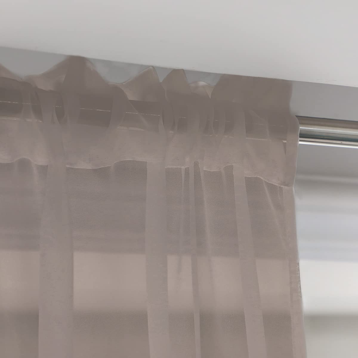 Window Light Gray Sheer Curtains 84 Inches Long 2 Panels Sheer Curtain Basic Rod Pocket Panel for Bedroom Children Living Room Yard Kitchen